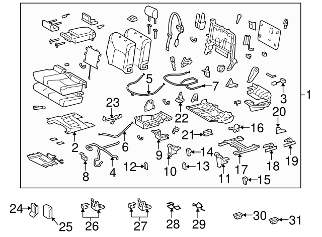 71691-60070-A0 - Seat Hinge Cover 2008-2009 Lexus LX570 ...