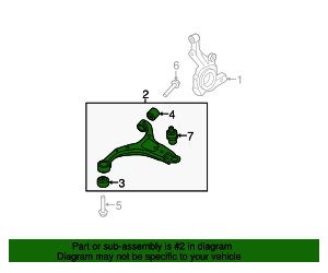 Genuine Lower Control Arm for 2007-2009 Hyundai Santa Fe | Part# 54500 ...