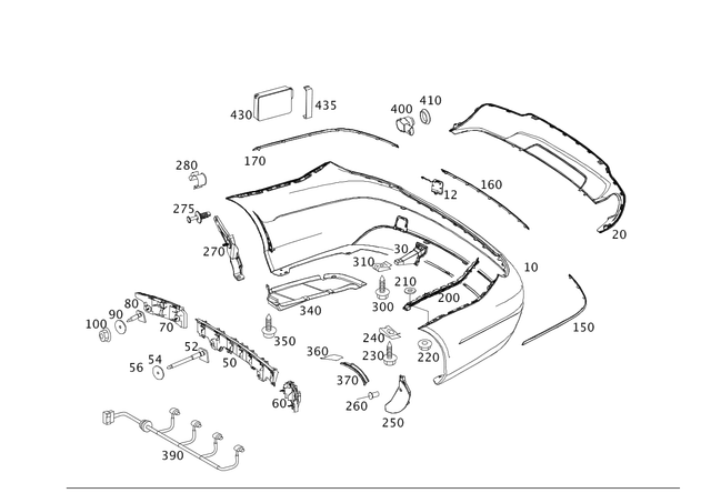 204-885-37-38 - Trim, Bumper 2012-2015 Mercedes-Benz C250 | Mercedes ...