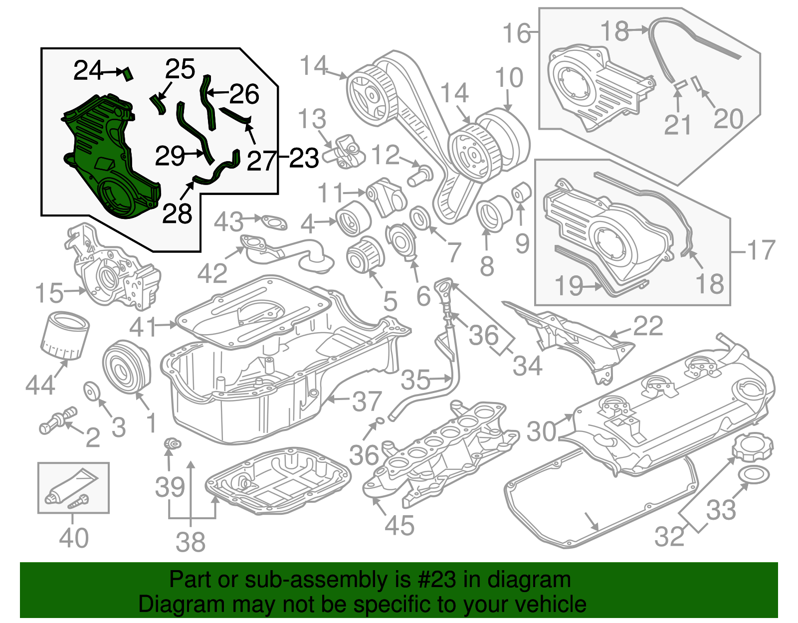 1062A071 - Lower Timing Cover 2004-2012 Mitsubishi | Mitsubishi Direct ...