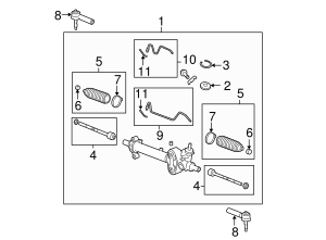 2007-2013 GM Hydraulic Rack and Pinion Steering Gear Assembly with ...