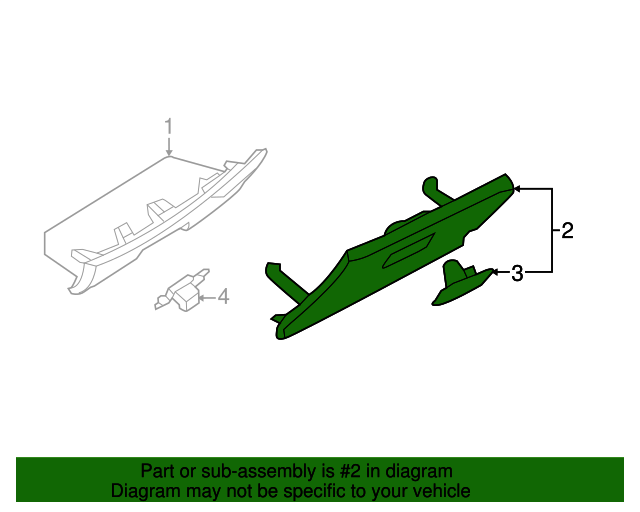 2012-2019 Nissan Glove Box Door 68510-3BA0A | TascaParts.com