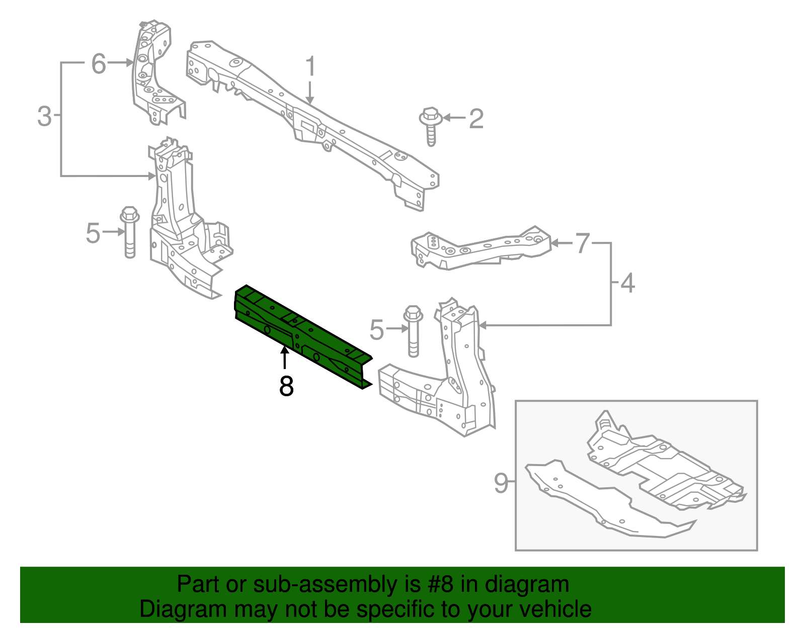 2017-2024 Nissan Armada Lower Tie Bar 62520-5ZU5B | OEM Parts Online