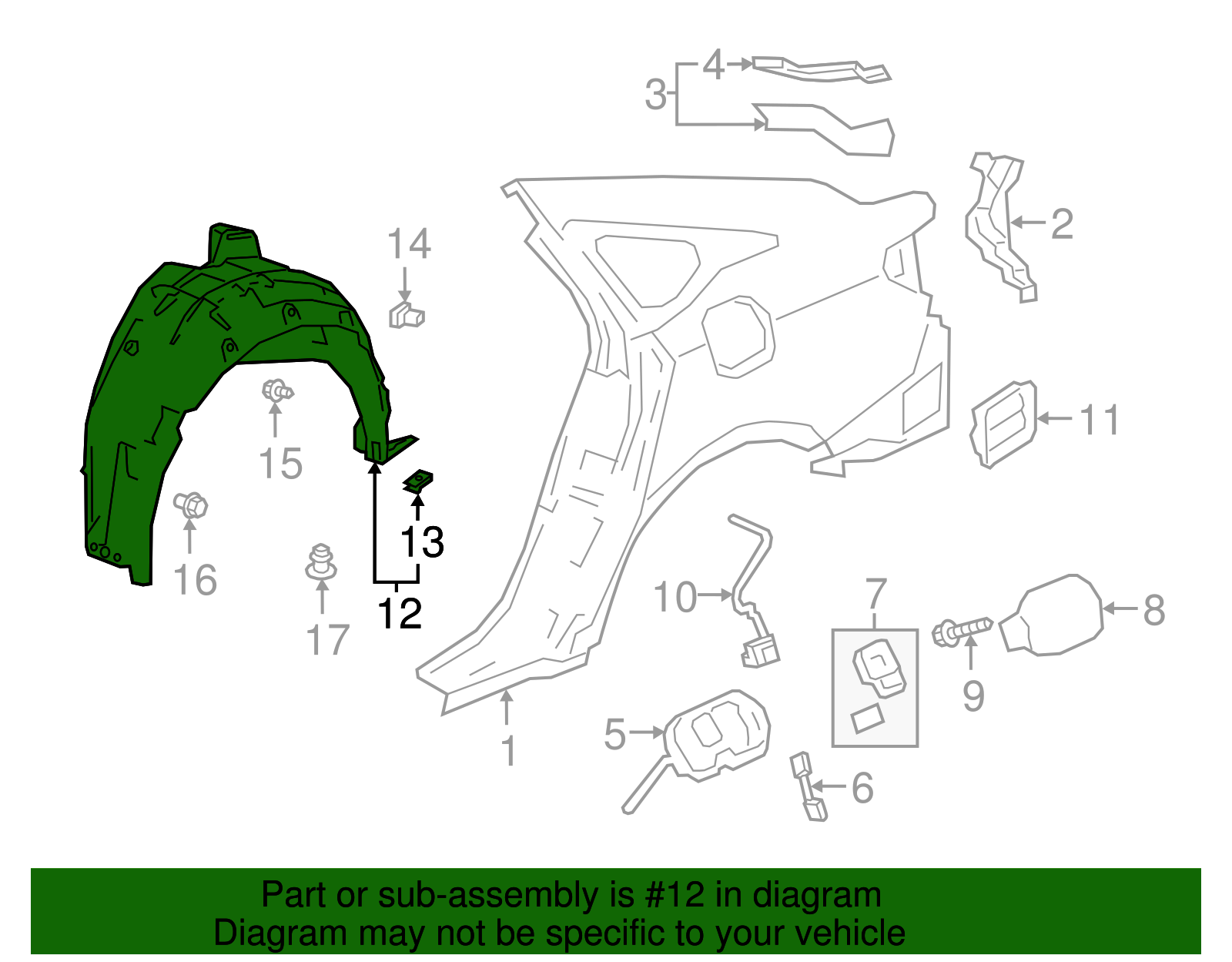 74591-TVA-A50 - Wheelhouse Liner 2019-2022 Honda Accord | Honda Parts ...