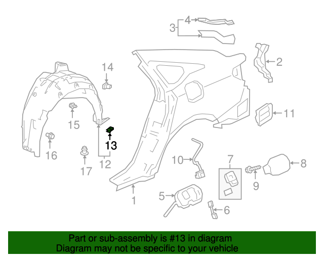 2012-2021 Honda Grommet, Rear Fender (Inner) 90605-T0A-003 | Cheaper ...
