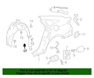 91505-TM8-003 - Bumper Cover Heat Shield Clip | Honda Parts Cheap