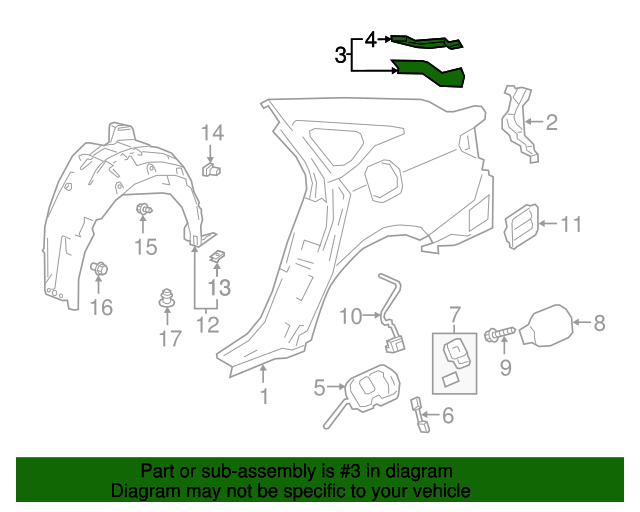 2018-2020 Honda Accord Gutter, L Rear (Upper) 63730-TVA-A00ZZ | OEM ...