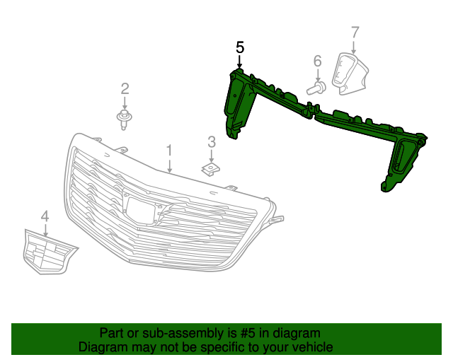 2015-2019 Cadillac ATS Front Grille Opening Cover 22879643 GM ...