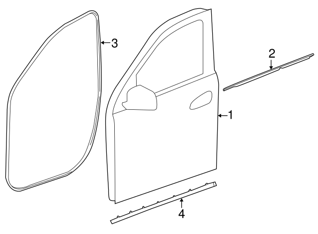 2012-2019 Mercedes-Benz Lower Weather-Strip 1666980162 ...