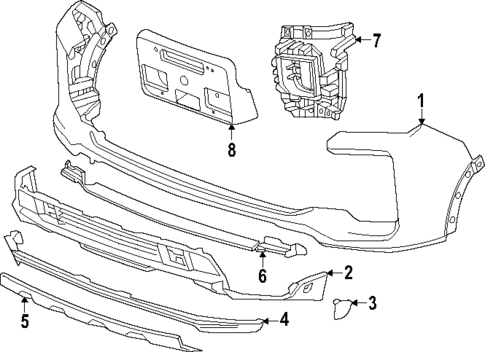 Exterior Trim - Front Bumper for 2024 Chevrolet Silverado 2500 HD ...