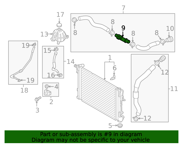 Genuine Upper Hose Connector for 2018-2021 Hyundai Tucson | Part# 25485 ...