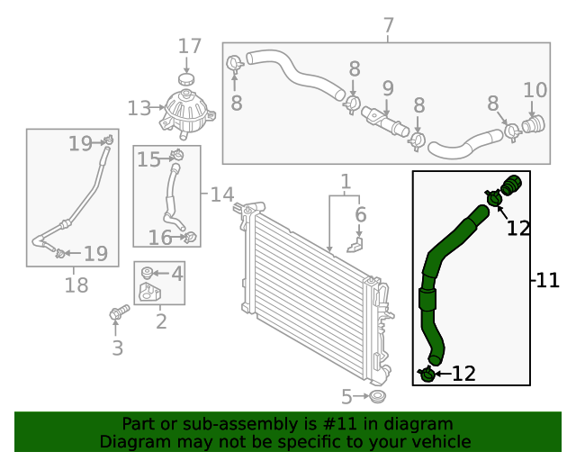 Genuine Lower Hose for 2018-2021 Hyundai Tucson | Part# 25410-D9500 ...