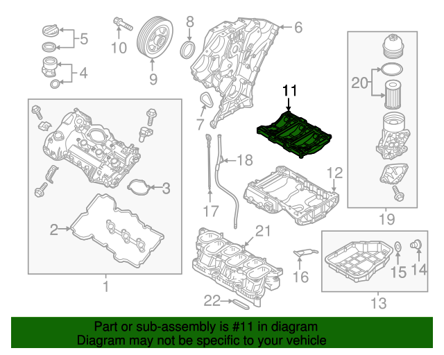 2017-2021 Kia Oil Pan Baffle 21525-3LAA0 | OEM Parts Online