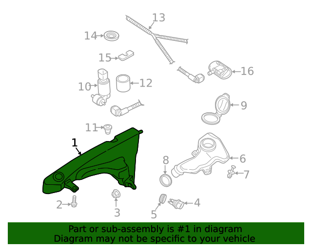83A-955-452 - Washer Fluid Reservoir 2019-2024 Audi Q3 ...