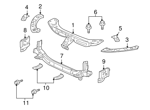 Radiator Support for 2008 Mitsubishi Outlander | Mitsubishi Parts Warehouse