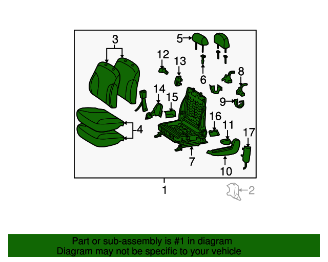 71020-52G00-B0 - Seat Assembly - 2010 Toyota Yaris | OEM Genuine Toyota ...