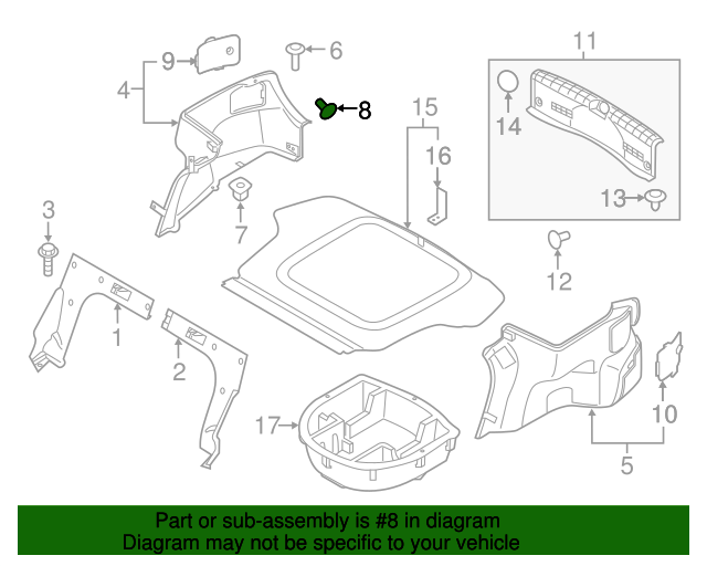 2018-2019 Hyundai Sonata Trunk Side Trim Plug 85746-02000-TRY | OEM ...