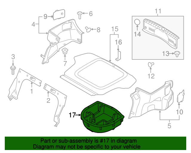 2015-2017 Hyundai Sonata Trunk Floor Storage Box 85780-C2000-TRY ...