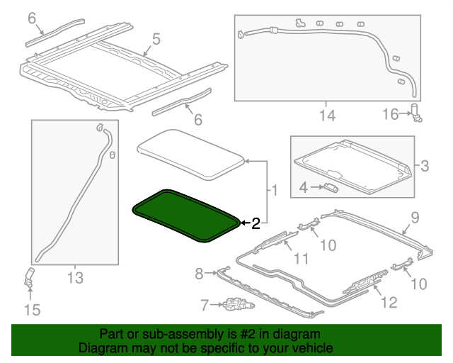70205-TVA-A01 - Seal, Sunroof Glass - 2018-2020 Honda Accord | Honda ...