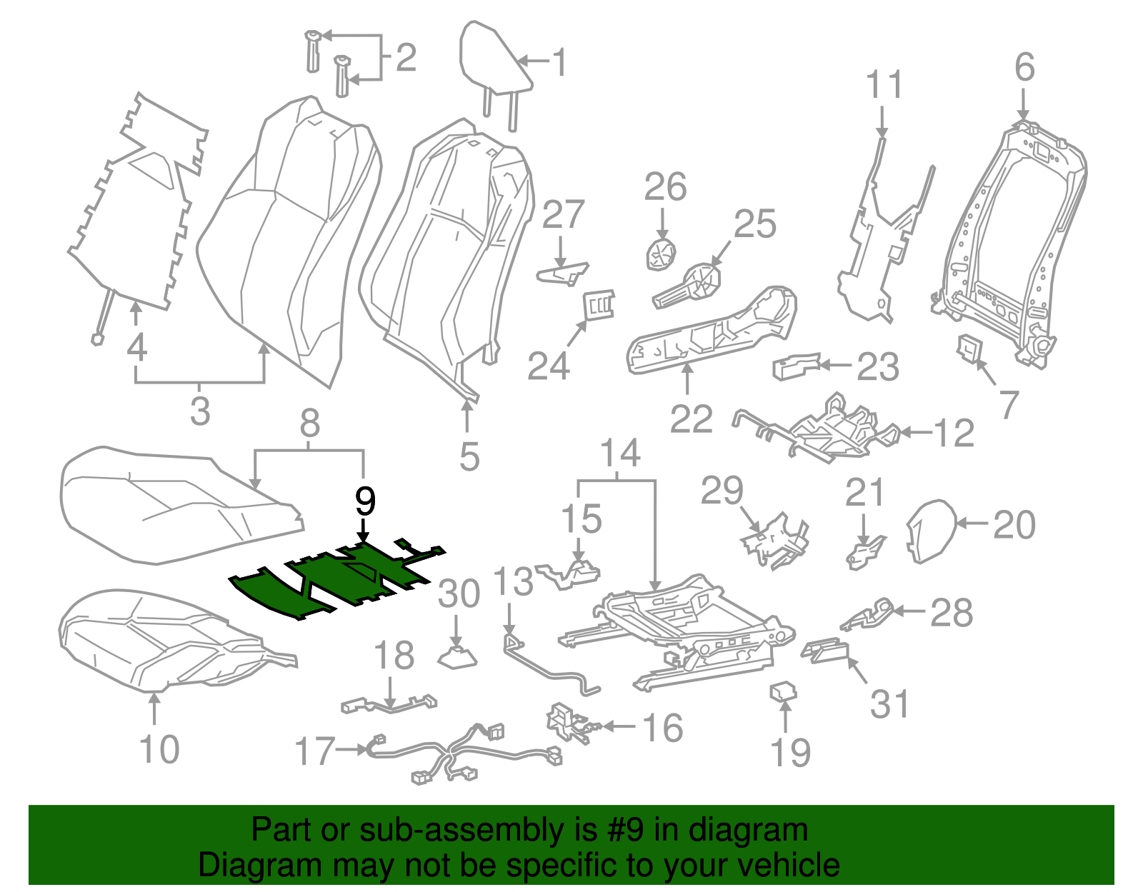 2018 Toyota C-HR Seat Cushion Heater 87510-F4010 | OEM Parts Quick