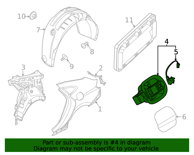 81595-L3010 - Fuel Pocket 2021-2024 Kia K5 | Kia.Parts Store