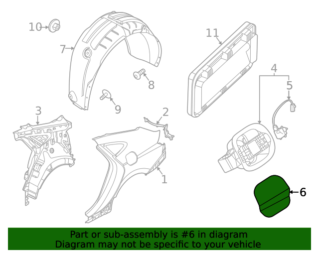 69511-L3000 - Fuel Door 2021-2024 Kia K5 | Kia.Parts Store