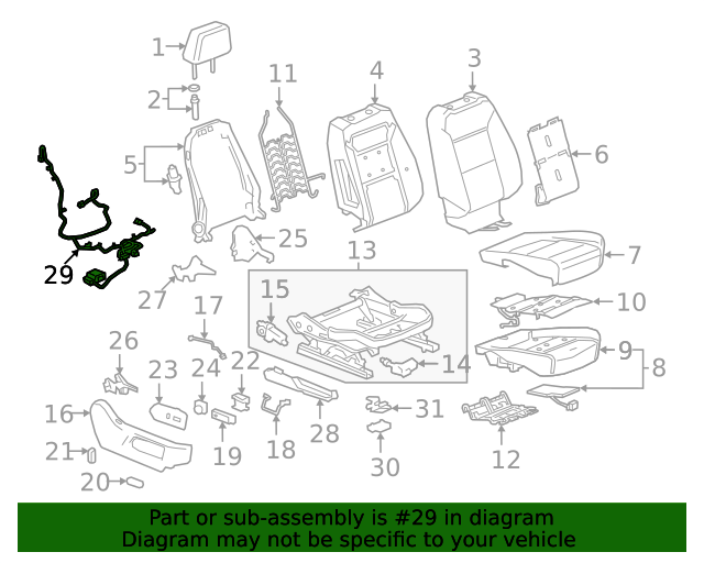 2019-2022 GM Front Passenger Side Seat Wiring Harness 84914091 ...