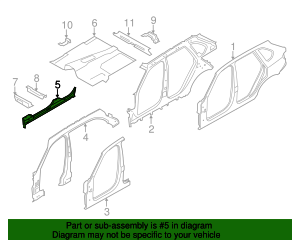 41117382222 - 2014-2018 BMW X5 Rocker Reinforced (41-11-7-382-222 ...