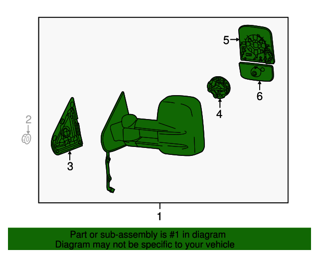2014-2016 GM Mirror Asm-O/S Rr View Black 22820397 | GM Parts Center