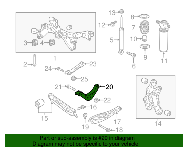 87825463 - Rear Passenger Side Suspension Upper Lateral Link 2016-2024 ...