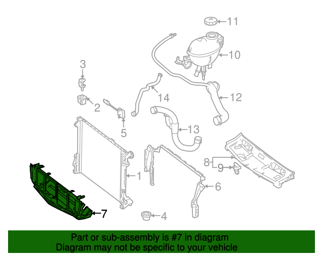 204-505-33-30 - Radiator Support Baffle 2008-2015 Mercedes-Benz ...