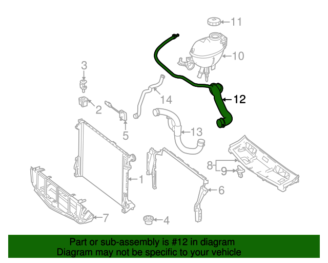 204-501-27-82 - Radiator Coolant Hose 2008-2012 Mercedes-Benz ...