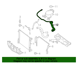 204-501-27-82 - Radiator Coolant Hose 2008-2012 Mercedes-Benz ...