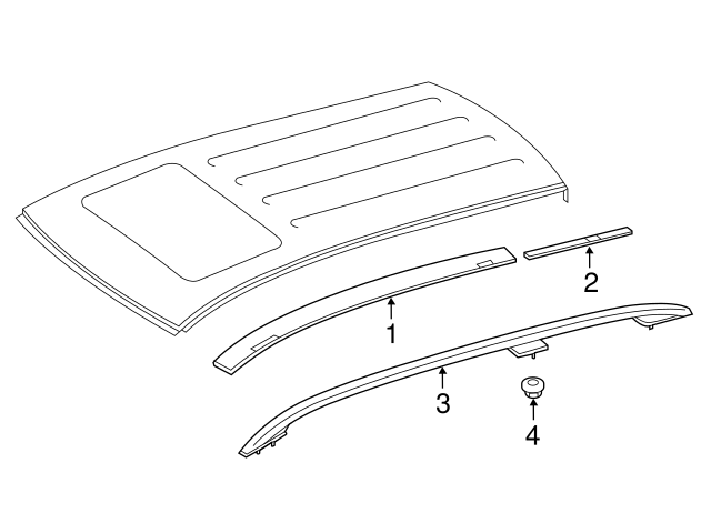 166-690-02-80 - Roof Molding 2013-2019 Mercedes-Benz | Mercedes-Benz ...
