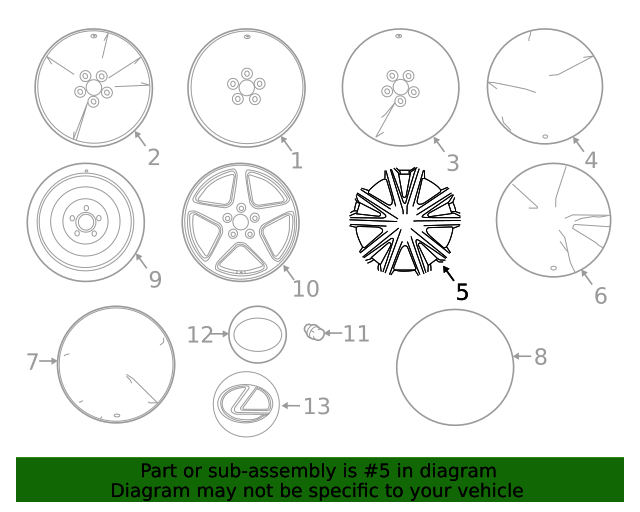 2013-2014 Lexus Wheel, Alloy 4261A-30193 | SSL Parts