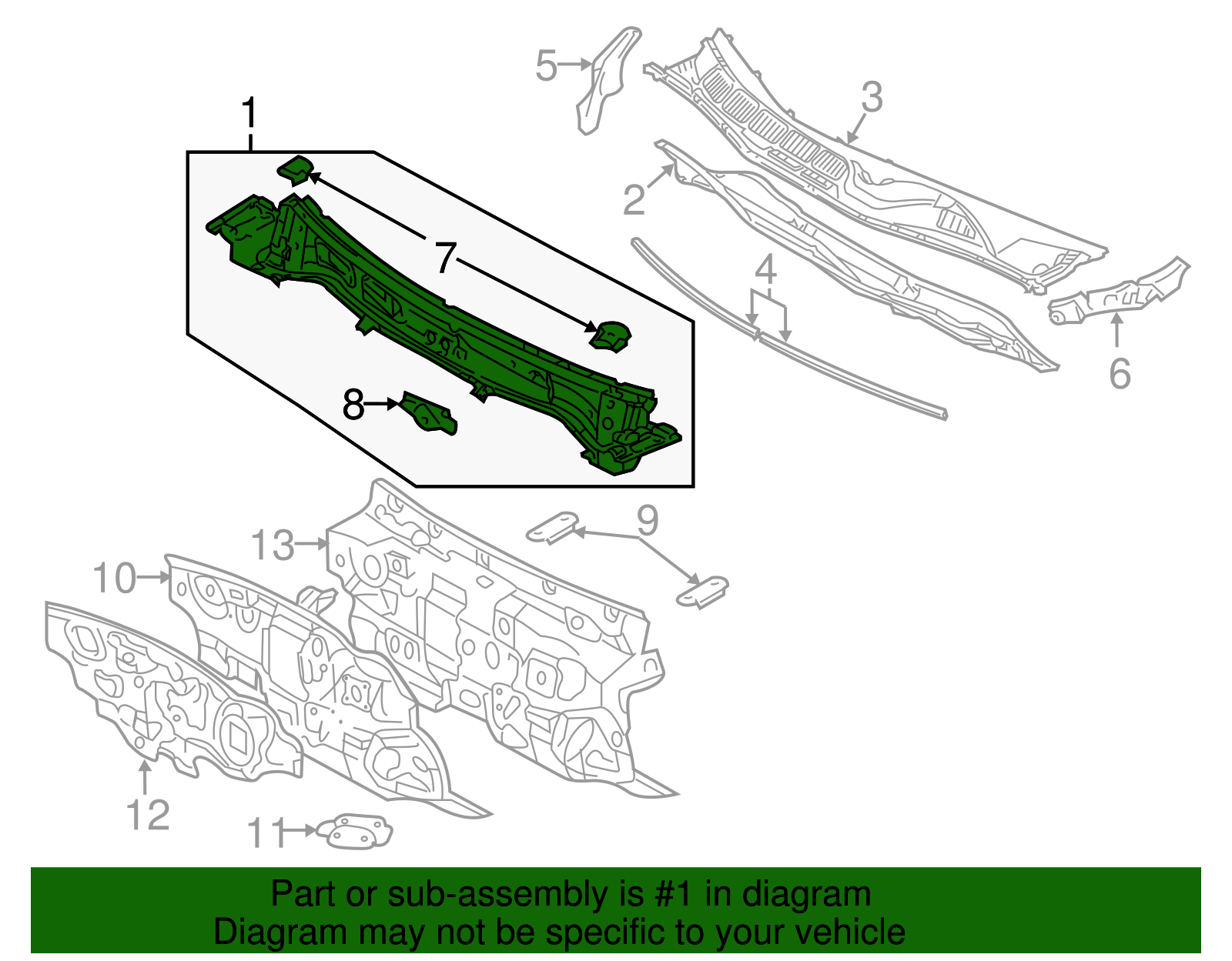 2005-2012 Toyota Avalon Cowl Panel 55701-AC010 | OEM Parts Online