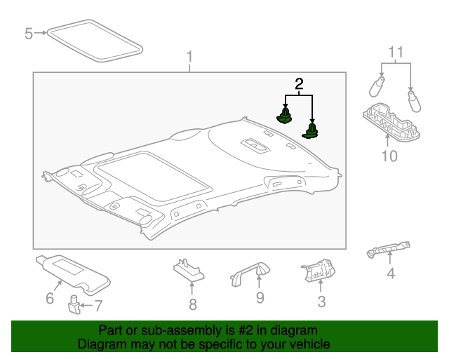 2011-2020 Toyota Headliner Clip 90467-A0004 | Toyota Parts Center