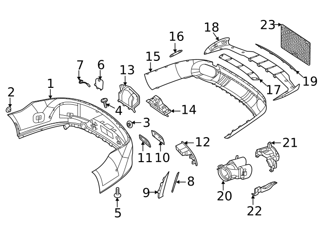 004-991-02-70 - Bumper Cover Support Rail Clamp 2016-2023 Mercedes-Benz ...