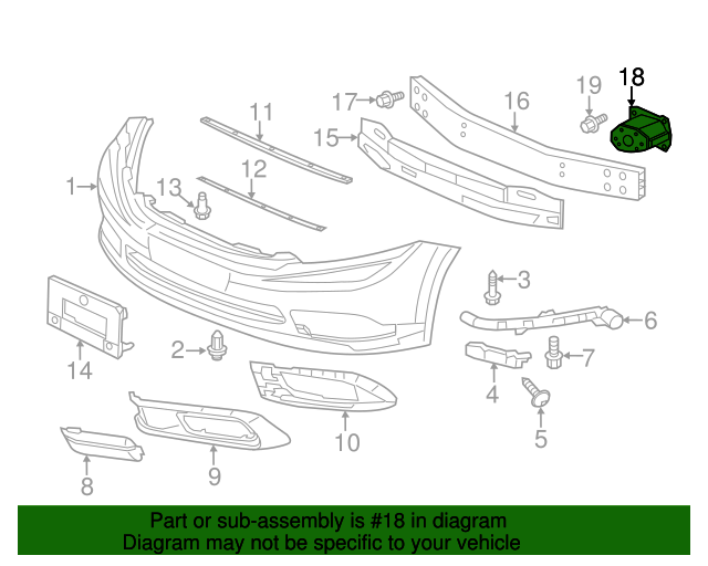 71185-TR0-A00ZZ - Extension, L Front Bumper 2012 Honda Civic | Honda ...