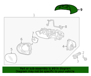 42739690 - Passenger Side Door Mirror Housing Upper Cover - 2021-2023 ...