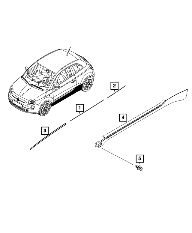 2024 Fiat 500E Fender Molding, Left 68656272AA | Mopar eStore
