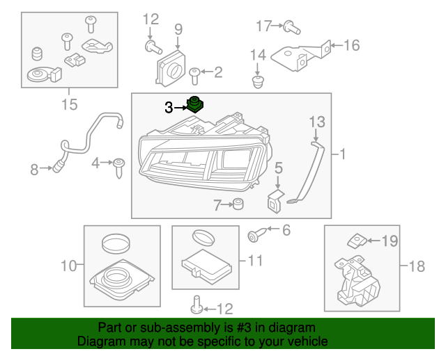 4G8-806-305 - Headlamp Assembly Spacer 2012-2023 Audi | AutoNationParts.com