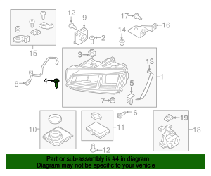 2015-2023 Audi Headlamp Assembly Screw N-105-540-08 | Audi USA Parts