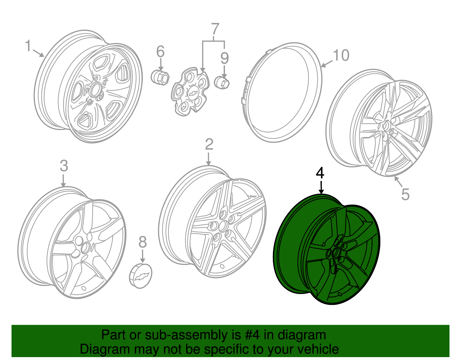 2013-2015 Chevrolet Camaro 20x8-Inch Aluminum Wheel 09599042 | Partners ...