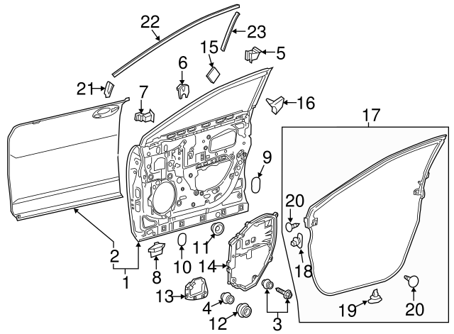 67001-0E140 - Door Shell For 2016-2022 Lexus | Lexus OE Parts