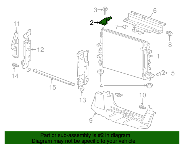 2016-2019 Cadillac CTS Passenger Side Radiator Upper Bracket 22960697 ...
