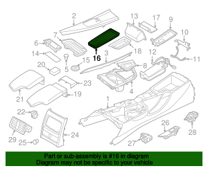 51-16-9-227-902 - Console Mat 2012-2021 BMW | AutoNationParts.com