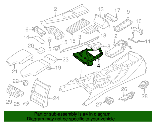 51169218925 - 2012-2018 BMW Cup Holder (51-16-9-218-925) | BMW of South ...