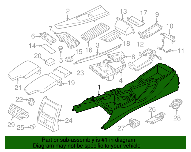 51169360529 - 2012-2020 BMW Console Body (51-16-9-360-529) | BMW of ...