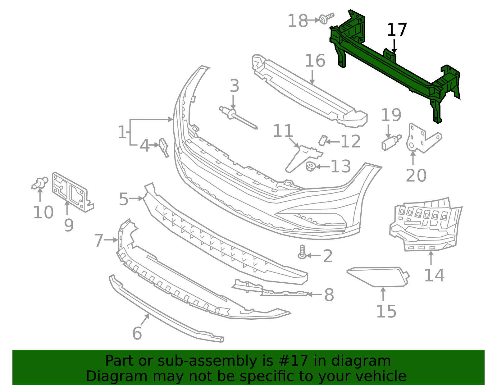 2019-2021 Volkswagen Jetta Impact Bar 17A-807-109-Q | OEM Parts Online